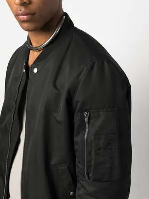 Rick Owens Baseball-collar Wool Bomber Jacket - Black