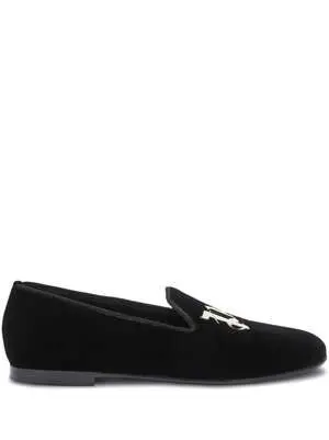 Palm Angels Monogram-embroidered Suede Loafers