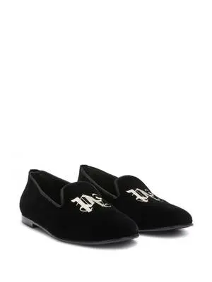 Palm Angels Monogram-embroidered Suede Loafers