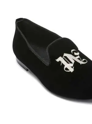 Palm Angels Monogram-embroidered Suede Loafers