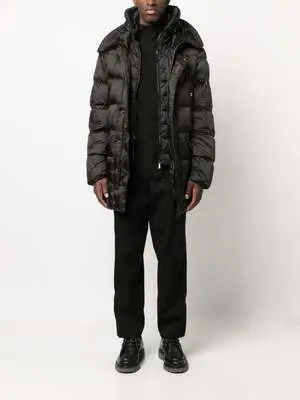 MOORER Padded Coat With Press-stud Fastening