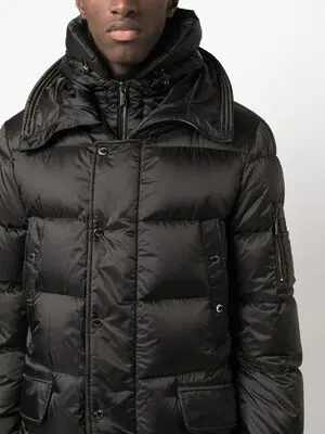 MOORER Padded Coat With Press-stud Fastening