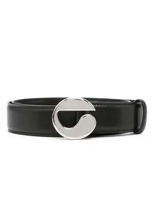 Coperni Logo-buckle Leather Belt - Black