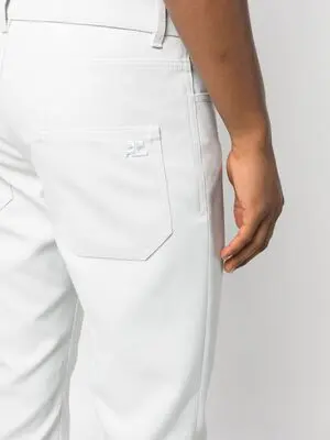 COURREGES Logo-patch Straight-leg Trousers
