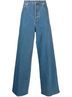 Gucci Pressed-crease Wide-leg Jeans - Blue