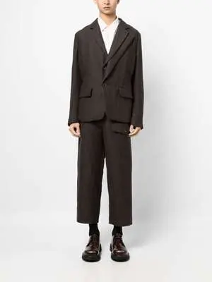 UMA WANG Paxton Herringbone-pattern Trousers