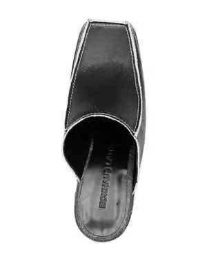 Eckhaus Latta 140mm Cracked-leather Platform Mules