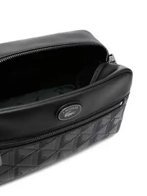 Lacoste Monogram Debossed Leather Crossbody Bag