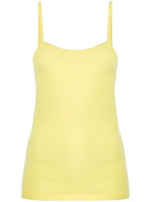Cashmere In Love Amaya Fine-knit Tank Top - Yellow