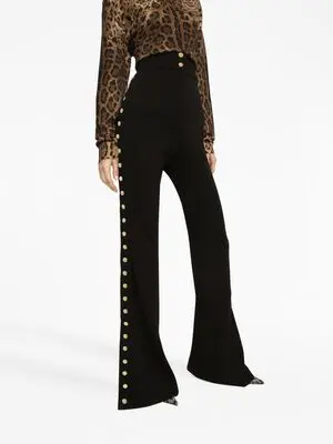 Dolce & Gabbana Button-detail Bootcut Trousers