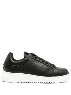 Emporio Armani Icon Logo-perforated Leather Sneakers