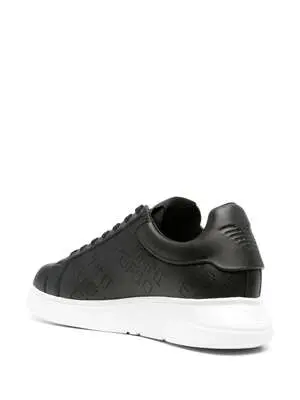 Emporio Armani Icon Logo-perforated Leather Sneakers