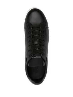 Emporio Armani Icon Logo-perforated Leather Sneakers