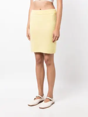 Cashmere In Love Ula Fine-knit Miniskirt - Yellow