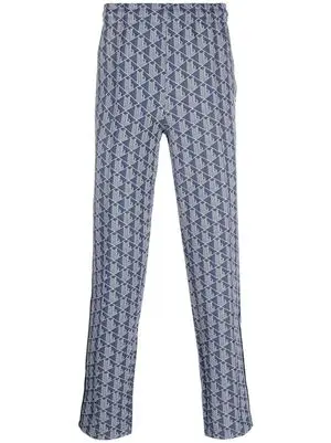 Lacoste Jacquard Monogram-pattern Track Pants - Blue