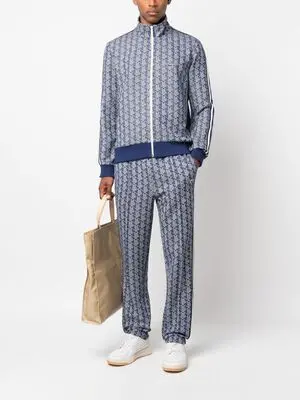 Lacoste Jacquard Monogram-pattern Track Pants - Blue