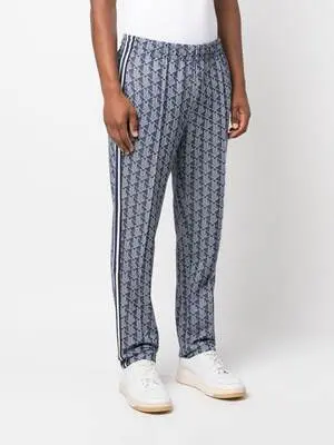 Lacoste Jacquard Monogram-pattern Track Pants - Blue