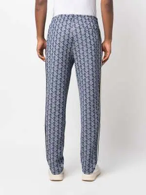 Lacoste Jacquard Monogram-pattern Track Pants - Blue