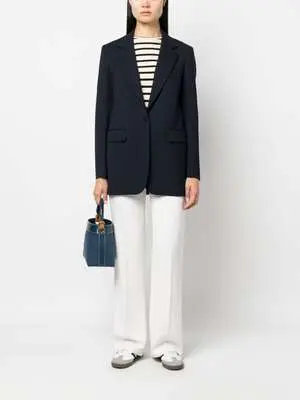 P.a.r.o.s.h Single-breasted Wool-blend Blazer - Blue