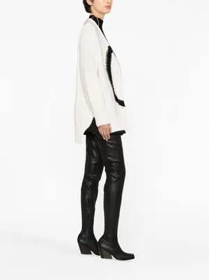 Off-White Logo-intarsia Wool Cardigan - White
