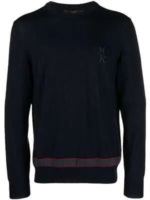 BILLIONAIRE Logo-embroidered Wool-silk Jumper - Blue