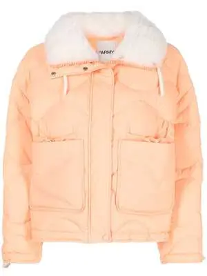 YVES SALOMON Concealed Fastening Padded Jacket - Orange
