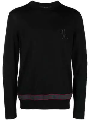 BILLIONAIRE Logo-embroidered Wool-silk Jumper - Black