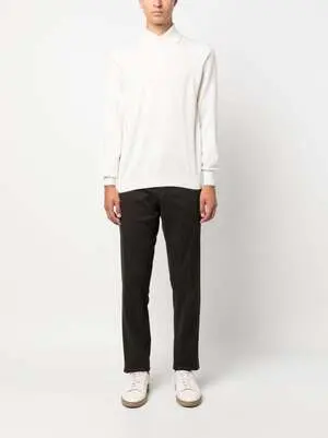 Brunello Cucinelli Long-sleeve Cashmere Polo Shirt - White