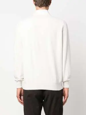 Brunello Cucinelli Long-sleeve Cashmere Polo Shirt - White