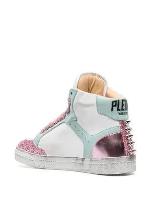 Philipp Plein Glitter Retrokickz Tm Leather Sneakers