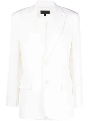 NILI LOTAN Shoulder-pads Single-breasted Blazer - White