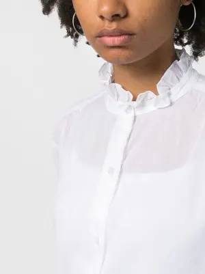 MARANT ETOILE Optical Cotton Ruffled Collar Shirt