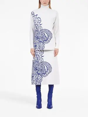 FERRAGAMO Graphic-print Jacquard Flared Skirt