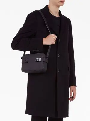 FERRAGAMO East-west Crossbody Bag With Hug Buckle - Black