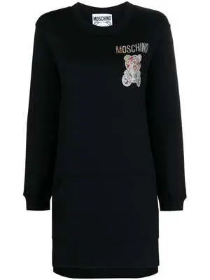 Moschino Teddy Bear Embellished Sweatshirt Dress