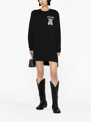 Moschino Teddy Bear Embellished Sweatshirt Dress