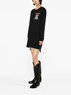 Moschino Teddy Bear Embellished Sweatshirt Dress