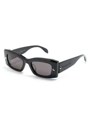 Alexander McQueen Rectangle-frame Sunglasses With Spike Studs - Black