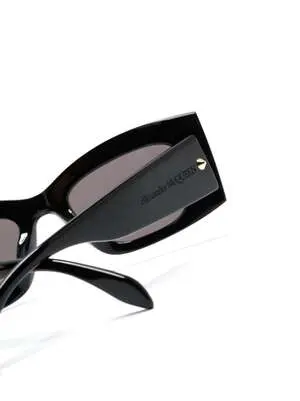 Alexander McQueen Rectangle-frame Sunglasses With Spike Studs - Black