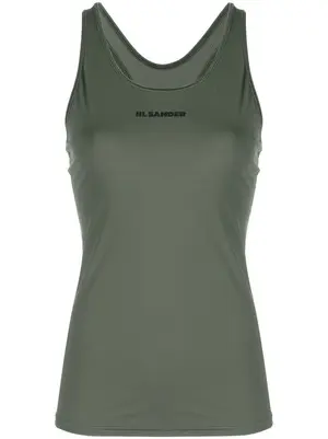 JIL SANDER Logo-print Tank Top - Green