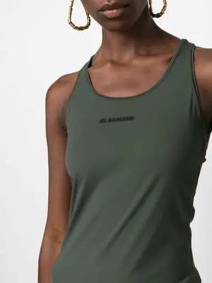 JIL SANDER Logo-print Tank Top - Green