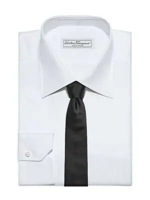 FERRAGAMO Patterned-jacquard Silk Tie - Black