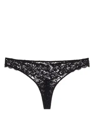 Hanro Moments Lace Thong - Black