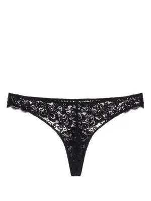 Hanro Moments Lace Thong - Black