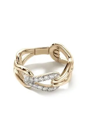 John Hardy 18kt Yellow Surf Diamond Ring - Gold