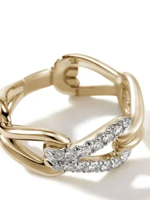 John Hardy 18kt Yellow Surf Diamond Ring