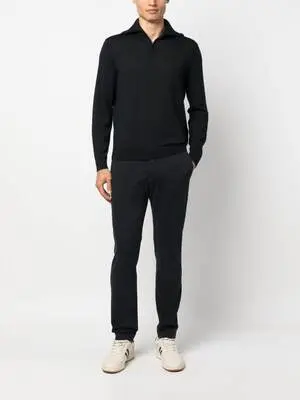 BRIGLIA 1949 Mid-rise Slim-cut Trousers - Blue