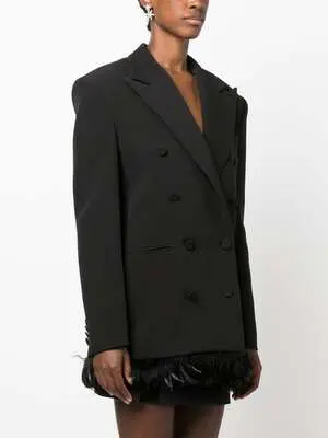 Giuseppe Di Morabito Feather-trim Double-breasted Blazer