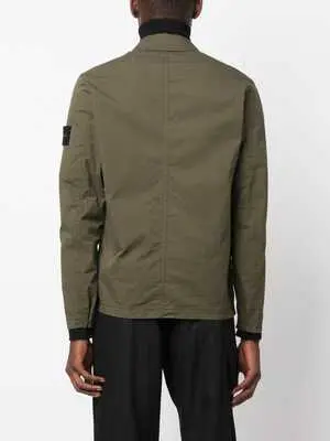 Stone Island Compass-patch Zip-up Overshirt