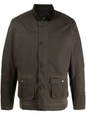 Barbour Brunden Wax Jacket With Corduroy Collar